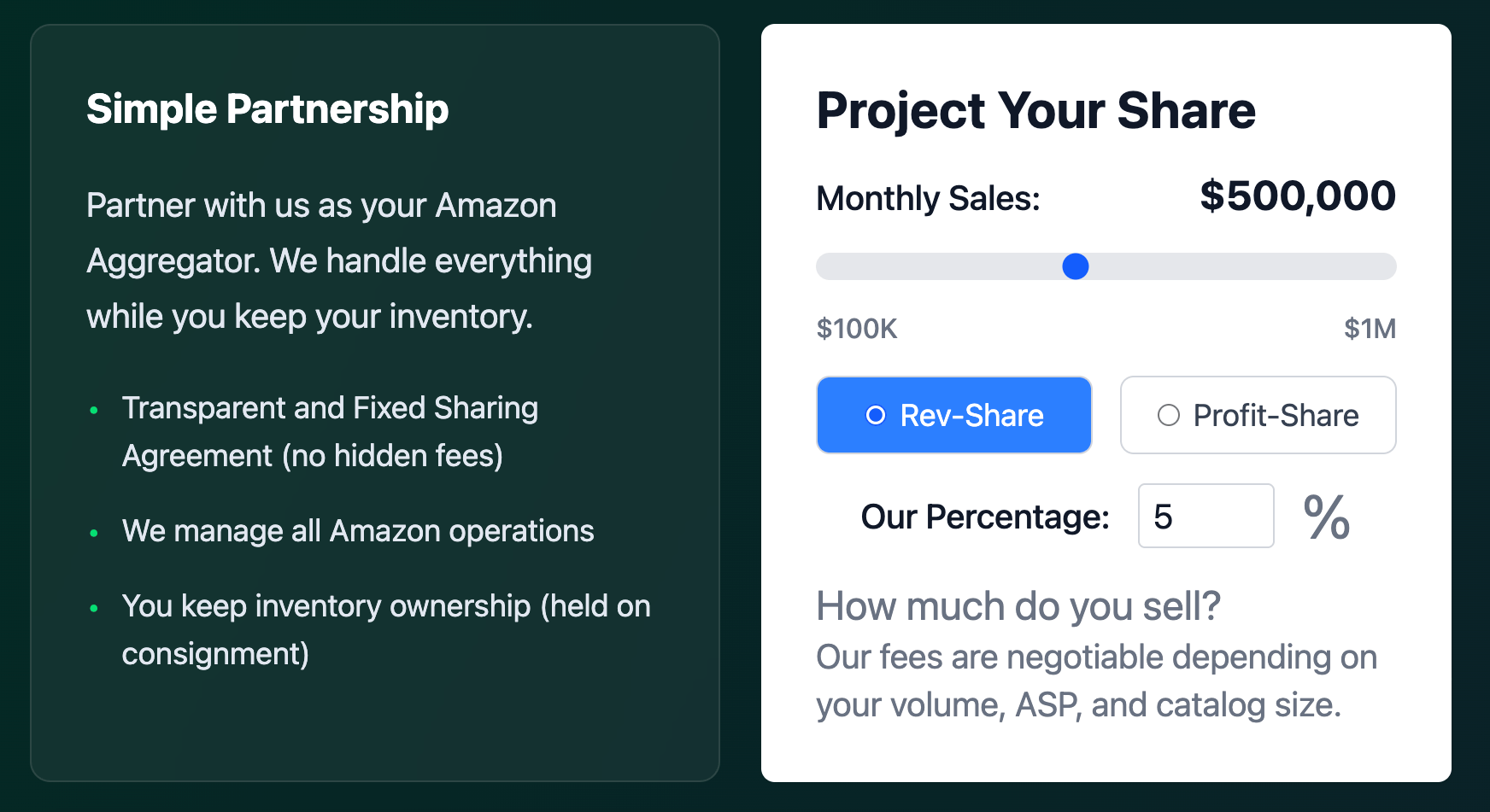 Amazon Aggregator Consignment Calculator